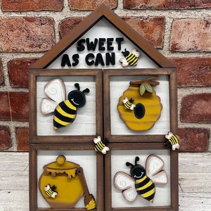 April Monthly Kit, Honey Bee Themed, DIY Unpainted Wooden Cutout Ready for You to Paint Does Not ...