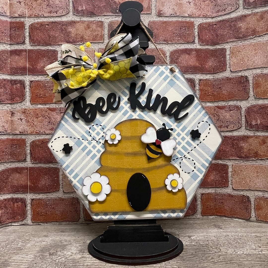 Bee Kind Sign Kit Unpainted Wooden Cutouts Bee Kit Ready - Etsy