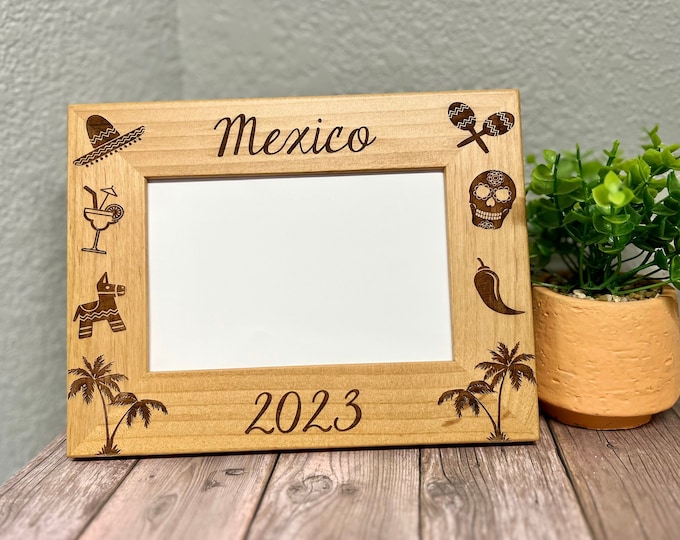 Mexican Red Photo Frame, Mexican Family Picture Frame, Mexico Christmas ...