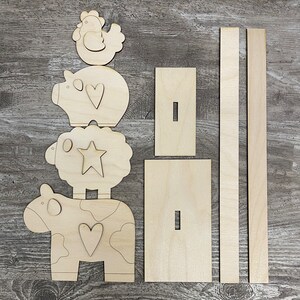 Farm Animal Stack Cutouts Ready for You to Paint Farmhouse, Cow, Pig ...