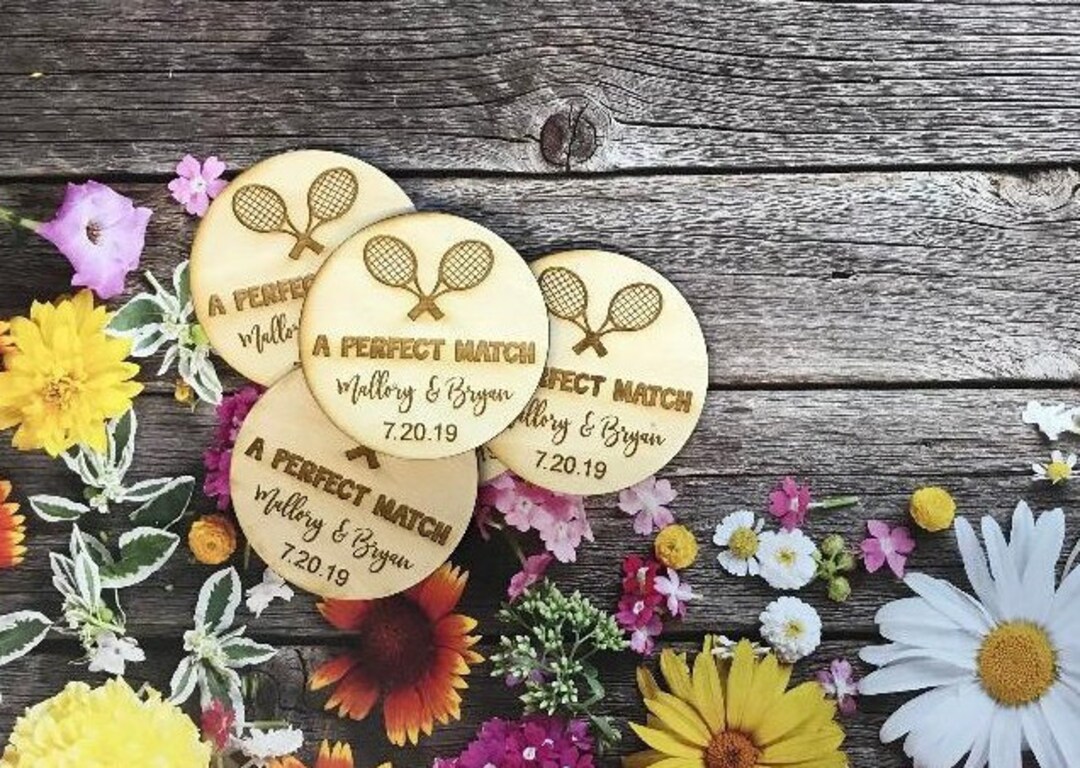A Perfect Match Qty 30-50 Wedding Favors, Tennis 3 Wedding Favor Magnet ...