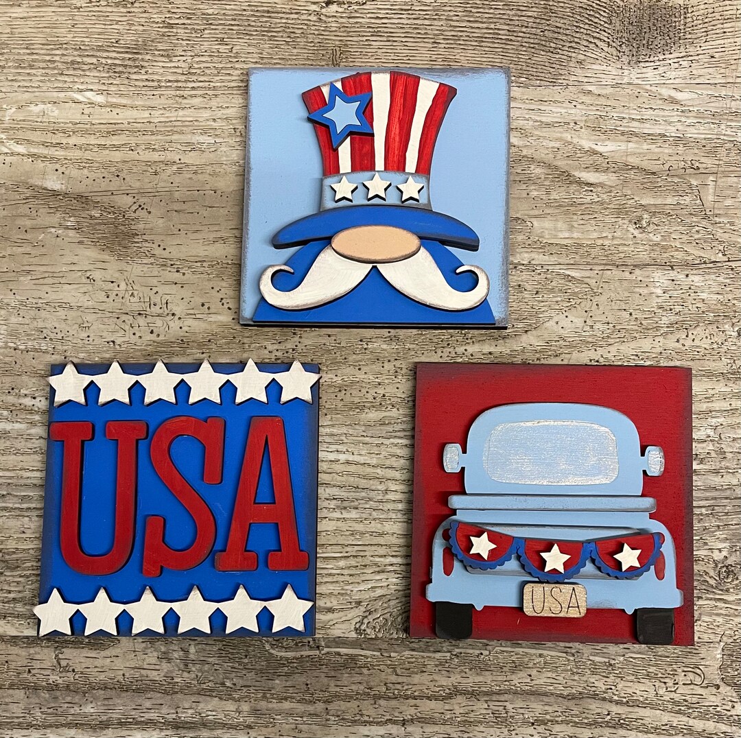 Uncle Sam Blocks Only Kit, DIY Unpainted Wooden Kit, DIY Blocks for ...