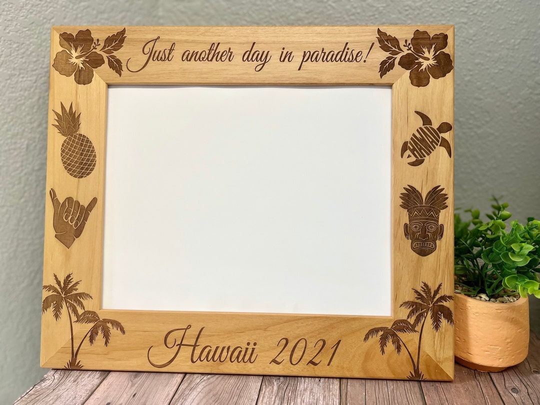 Hawaii Picture Frame 8x10 Vacation Custom Laser Engraved Frame - Etsy