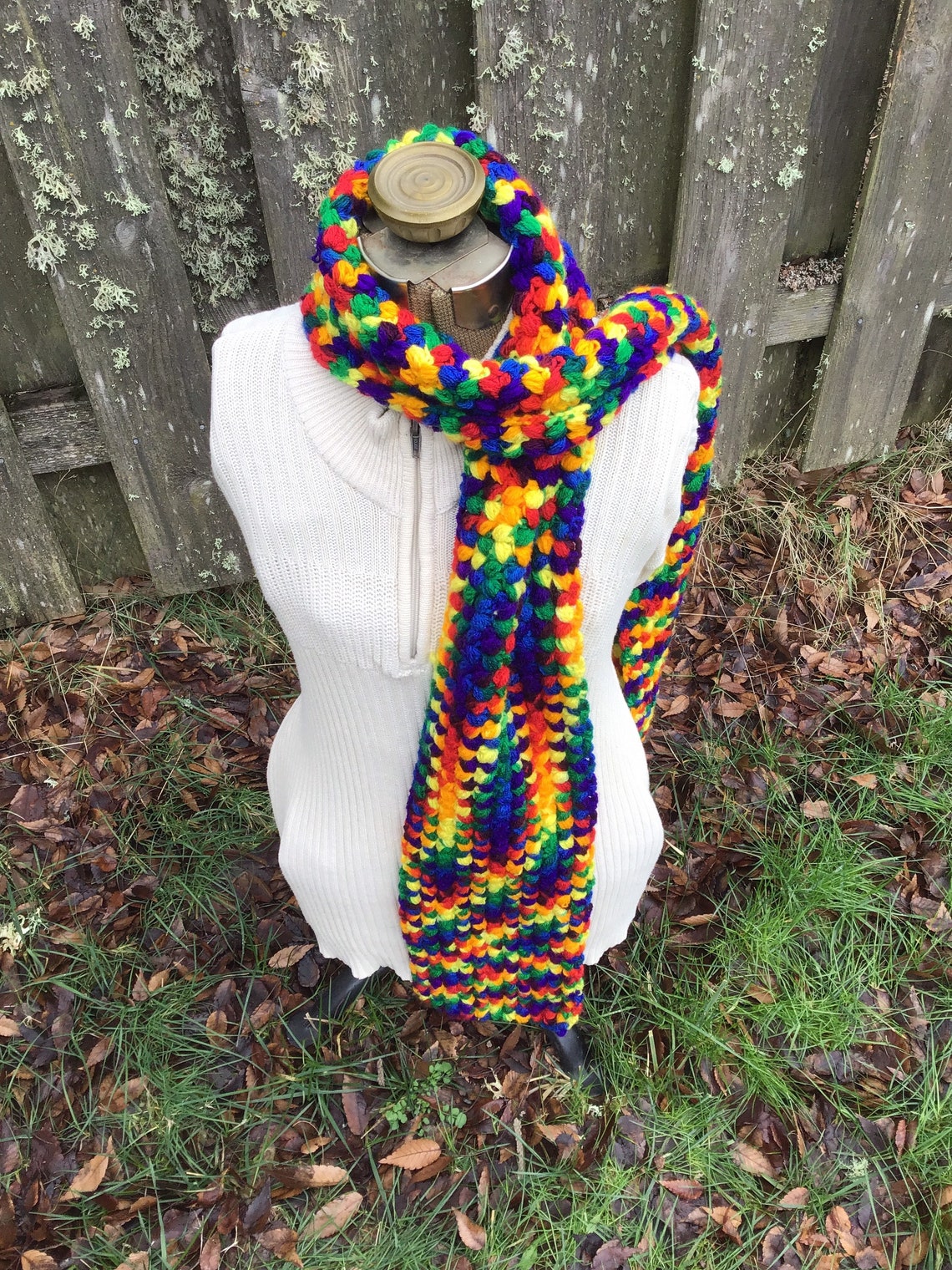 Rainbow Scarf, Crochet Rainbow Scarf, Handmade Rainbow Scarf - Etsy