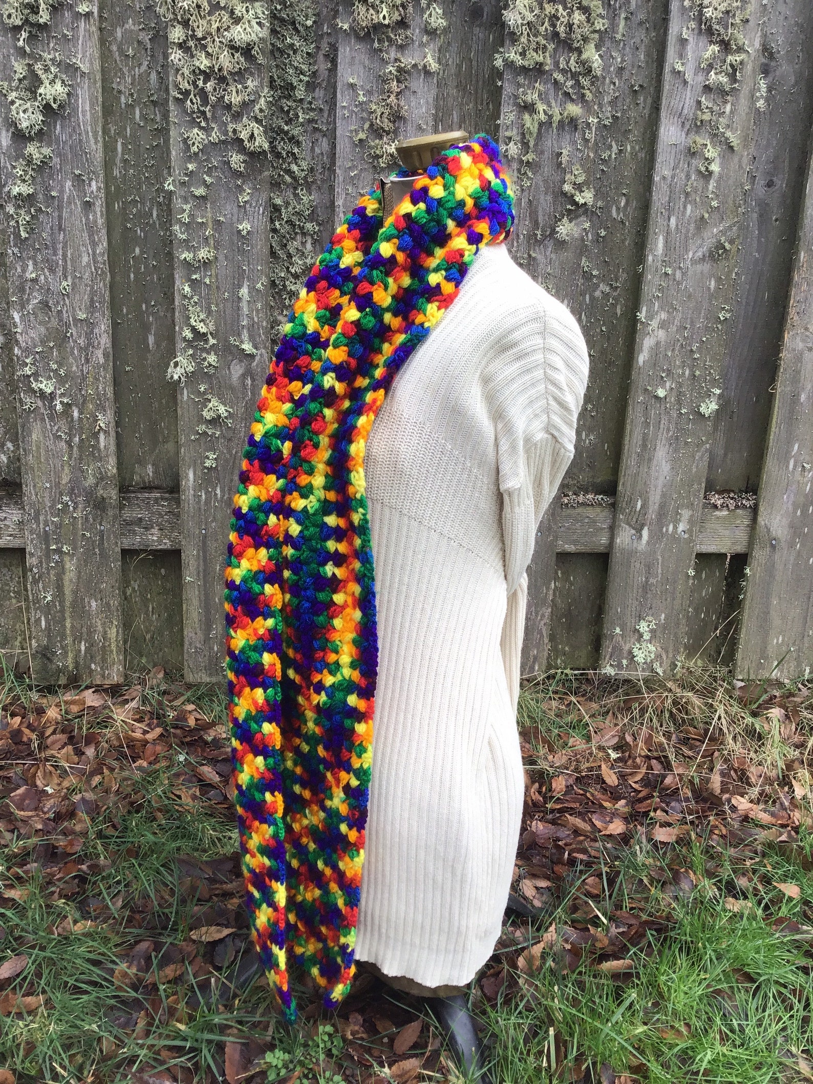 Rainbow Scarf, Crochet Rainbow Scarf, Handmade Rainbow Scarf - Etsy