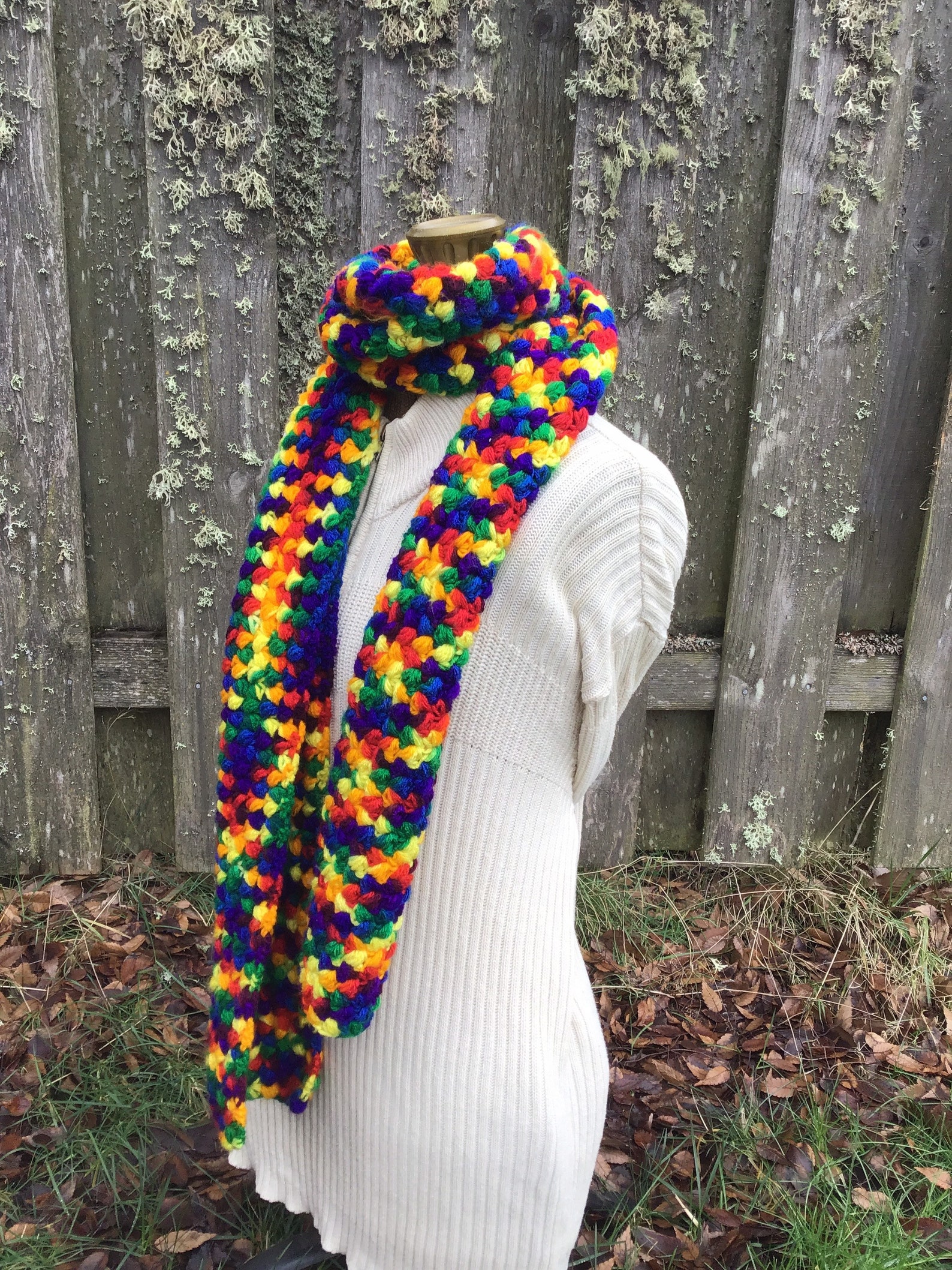 Rainbow Scarf, Crochet Rainbow Scarf, Handmade Rainbow Scarf - Etsy