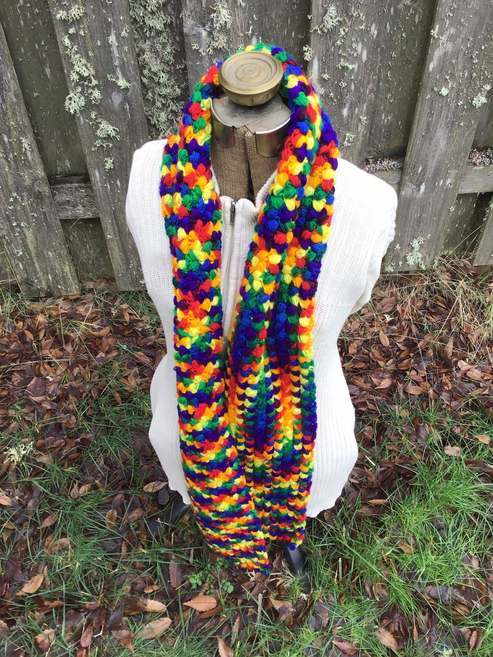 Rainbow Scarf, Crochet Rainbow Scarf, Handmade Rainbow Scarf - Etsy