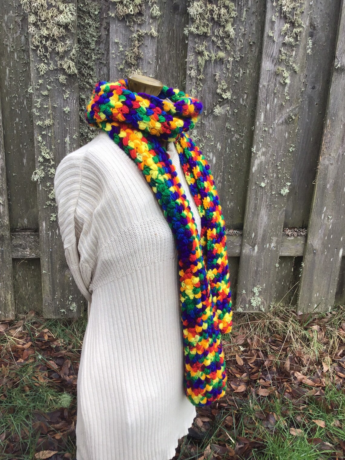 Rainbow Scarf, Crochet Rainbow Scarf, Handmade Rainbow Scarf - Etsy