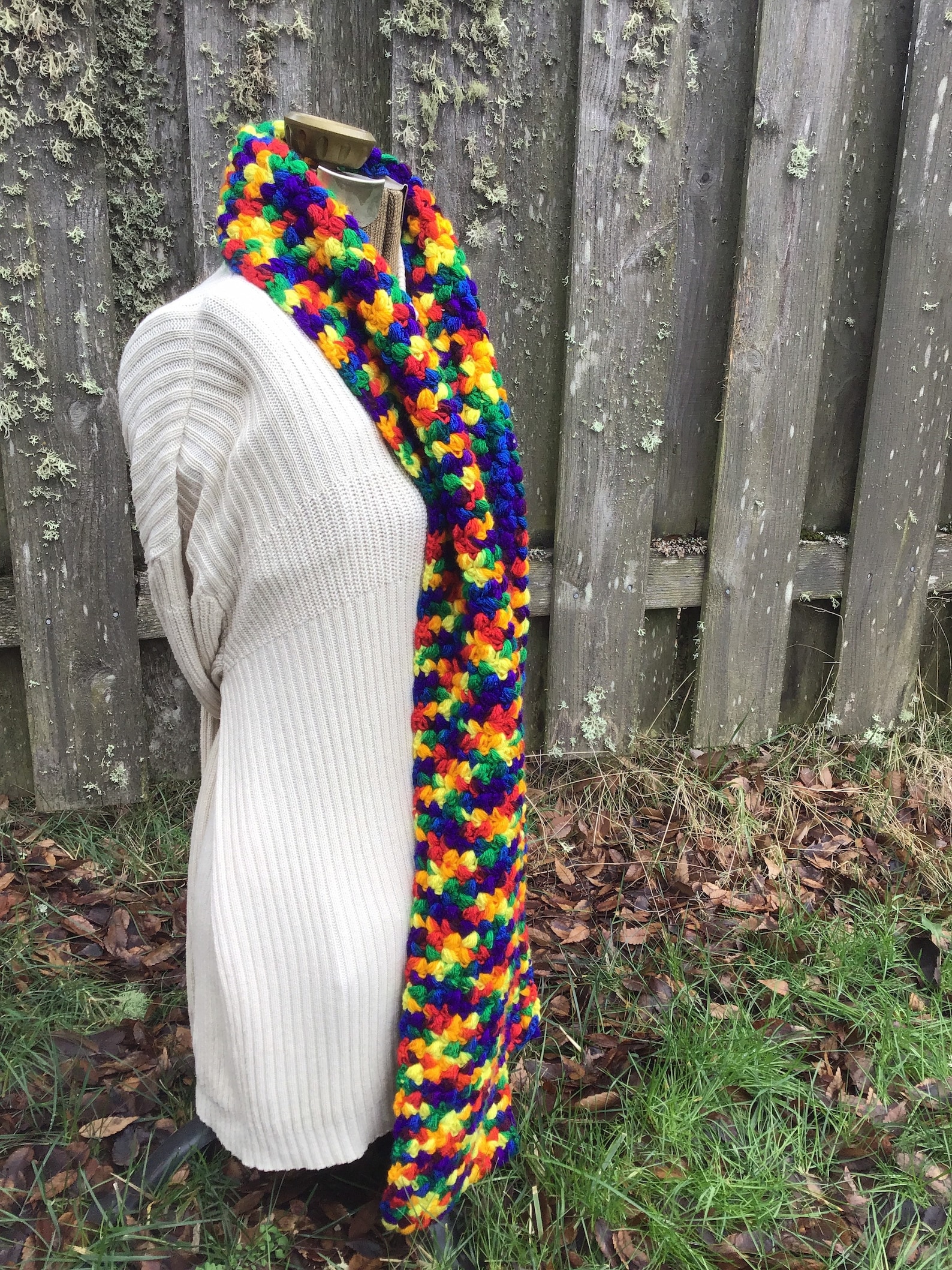 Rainbow Scarf, Crochet Rainbow Scarf, Handmade Rainbow Scarf - Etsy