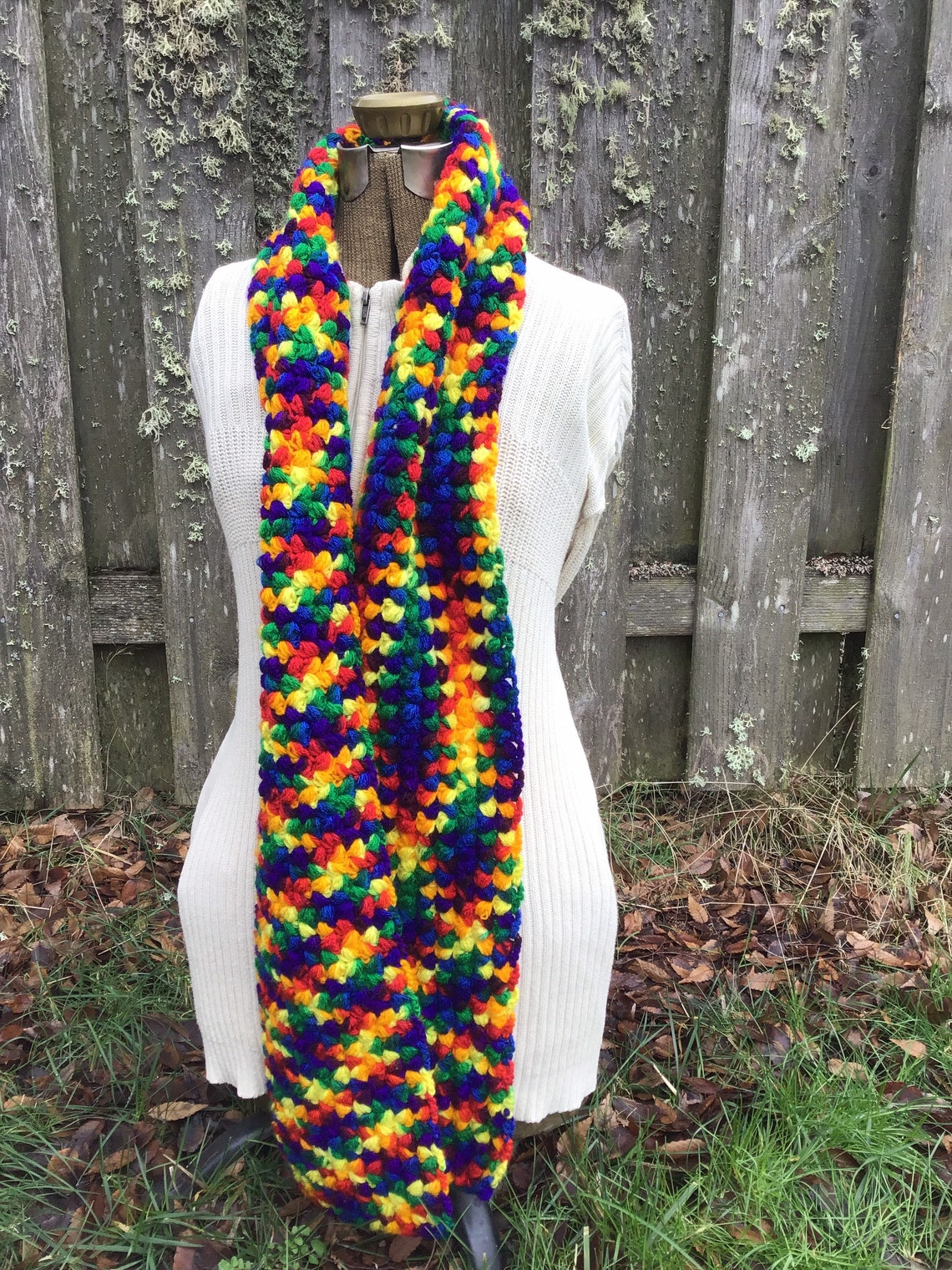 Rainbow Scarf, Crochet Rainbow Scarf, Handmade Rainbow Scarf - Etsy