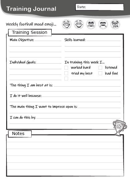 Football Training Journal: Match Day Diary, Guided Activity Book | Top ...