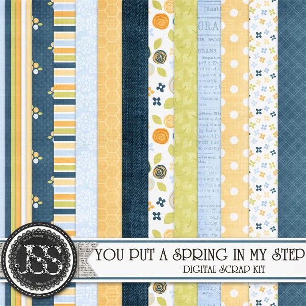 You Put A Spring in My Step Digital Scrapbook Kit - Etsy