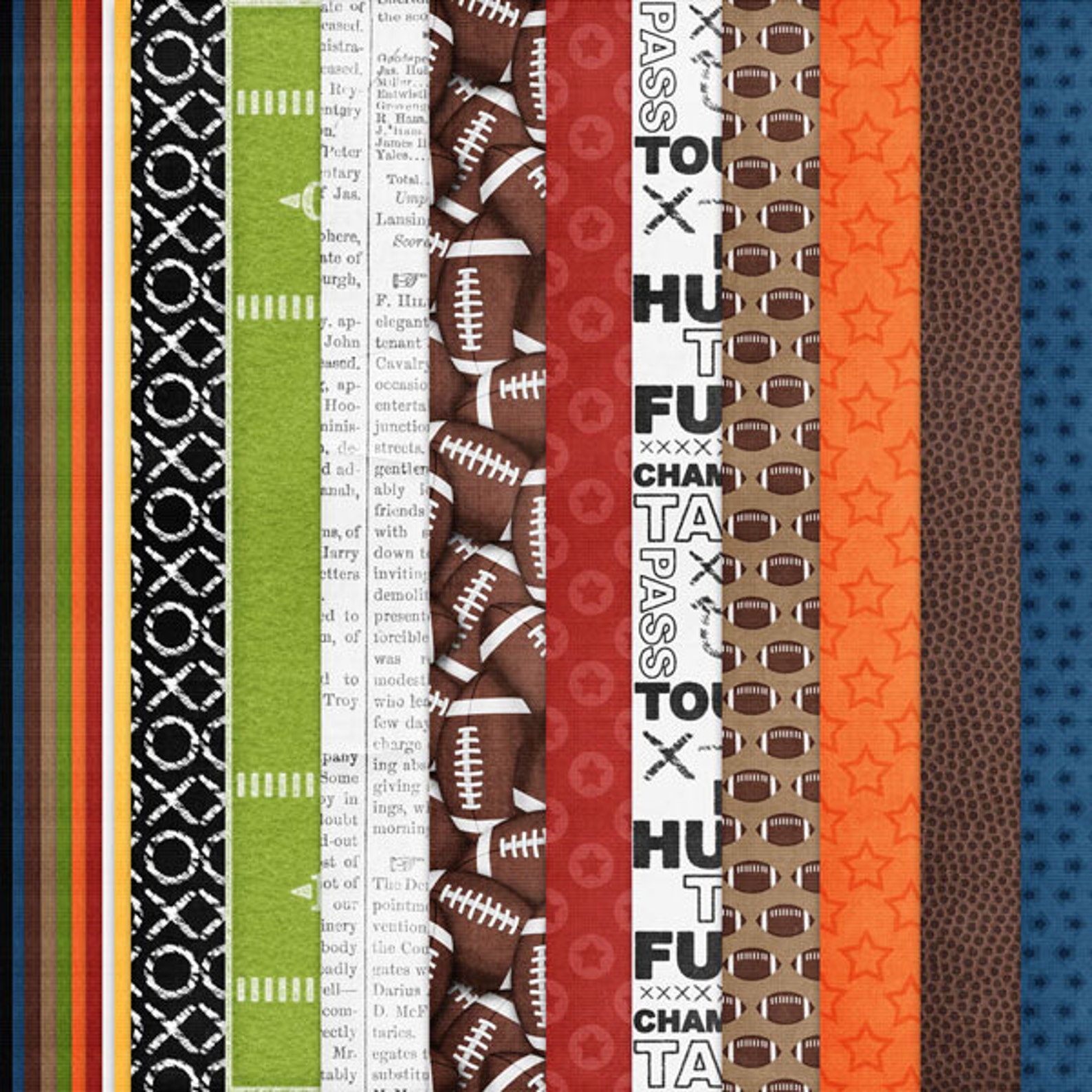 Digital Scrapbooking Kit Touchdown Football - Digital Scrapbook - Etsy