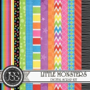 Little Monsters Digital Scrapbooking Kit - Etsy