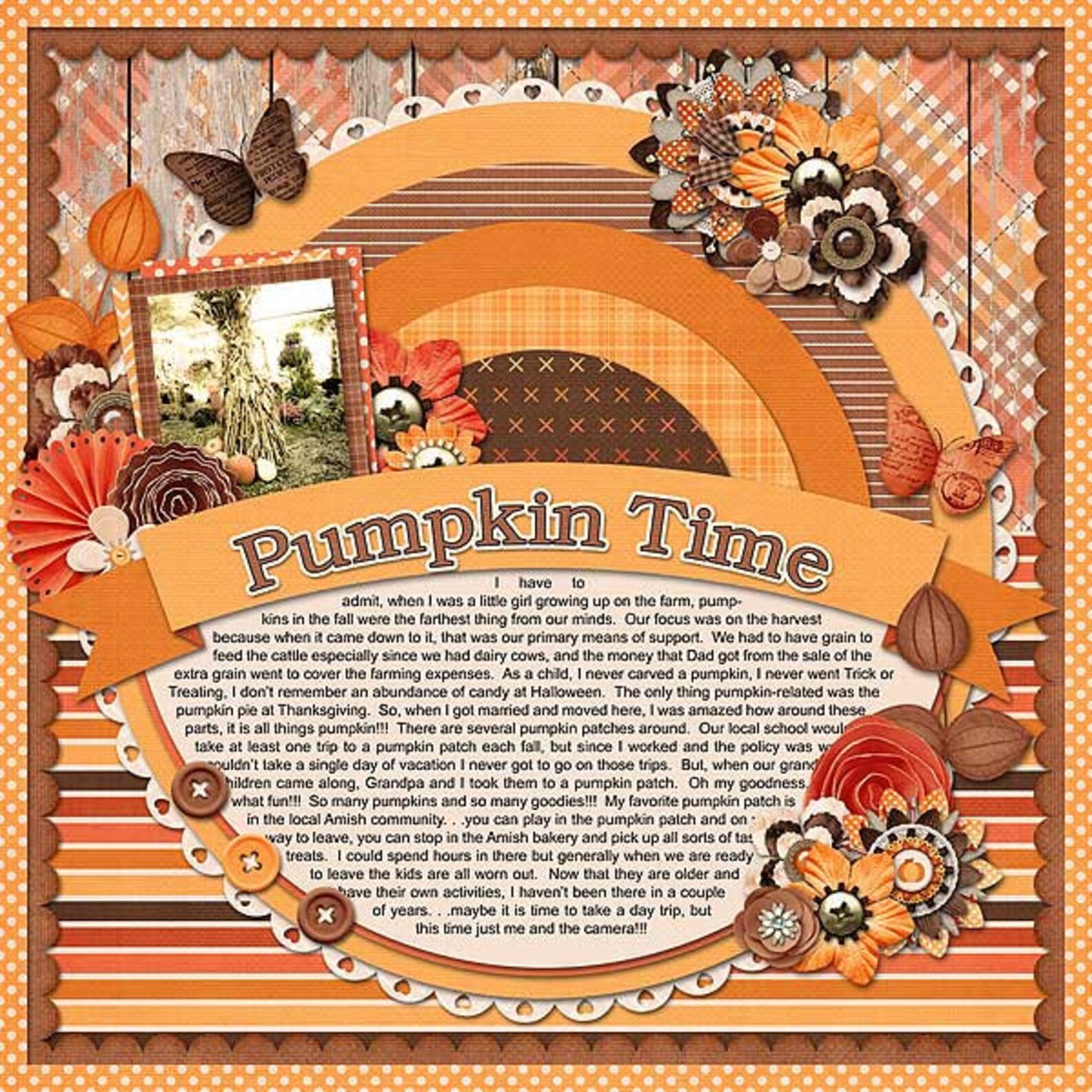 Pumpkin Spice Fall Autumn Digital Scrapbook Kit Bundle - Etsy