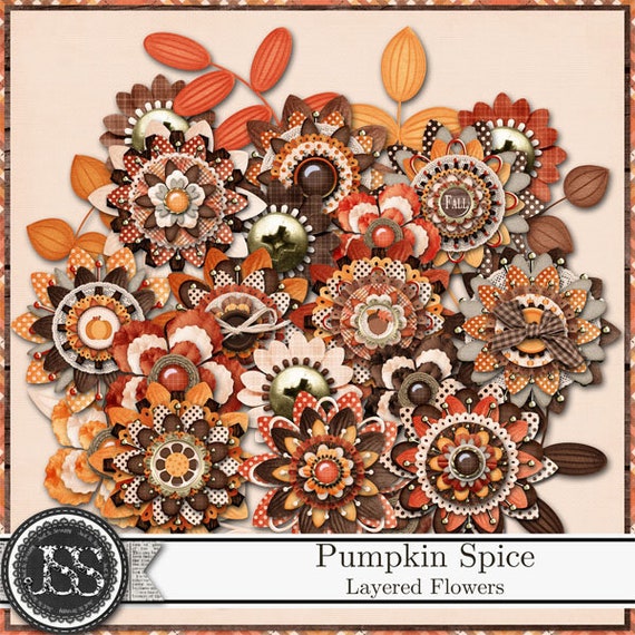 Pumpkin Spice Fall Autumn Layered Flowers Embellishments - Etsy