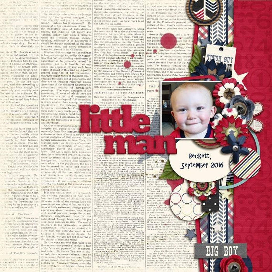 Genuine Boy 12x12 Digital Scrapbook Kit, Masculine - Etsy