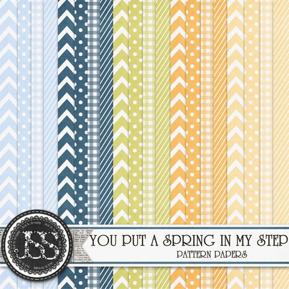 You Put A Spring in My Step Pattern Papers Digital | Etsy