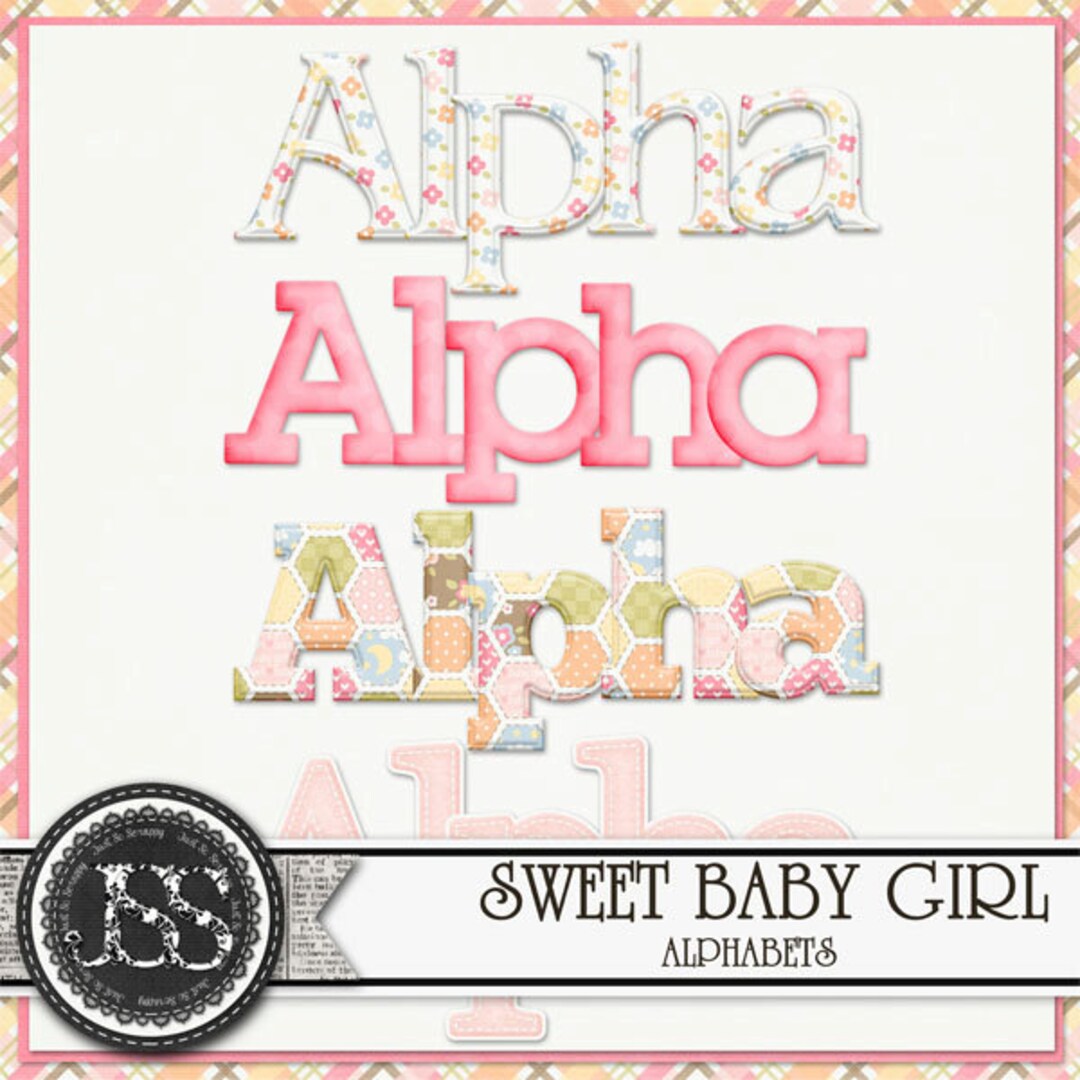 Sweet Baby Girl Alphabets for Digital Scrapbooking and Paper Crafting ...