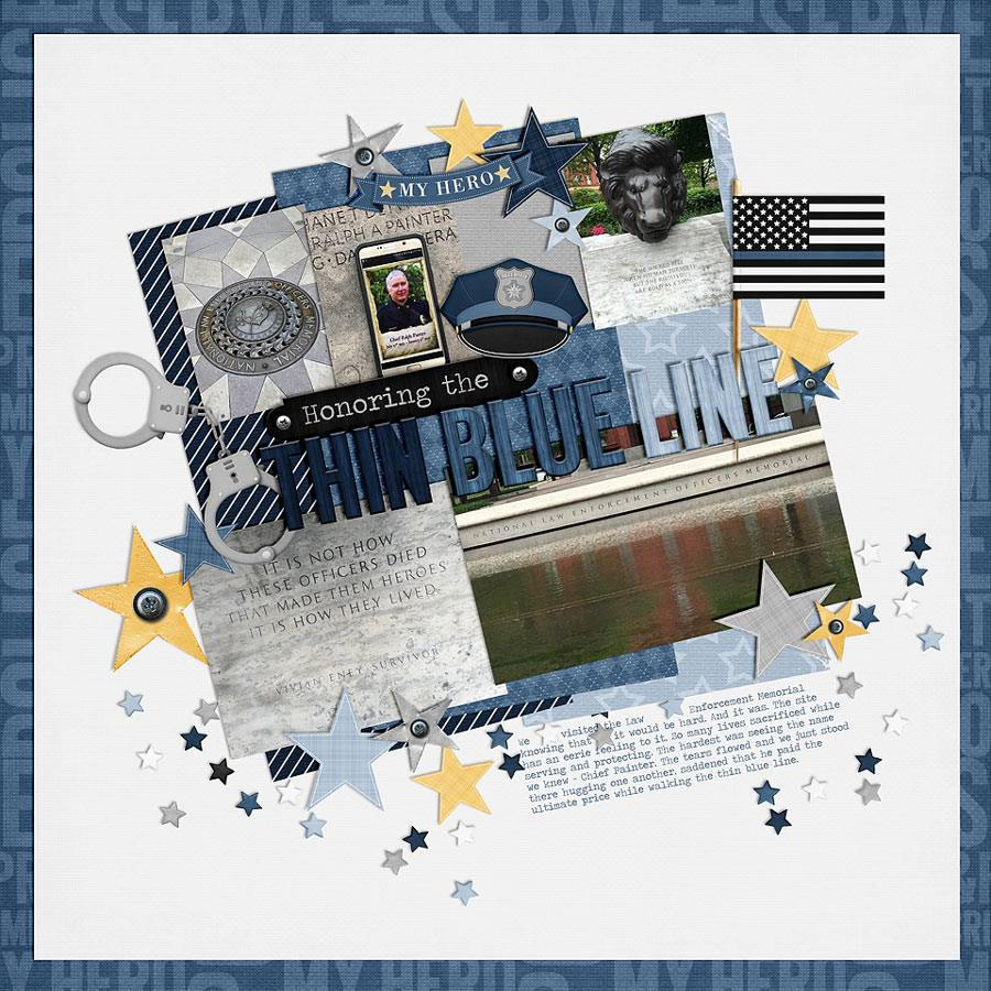 Heroes in Blue Police12x12 Digital Scrapbook Kit for Digital ...