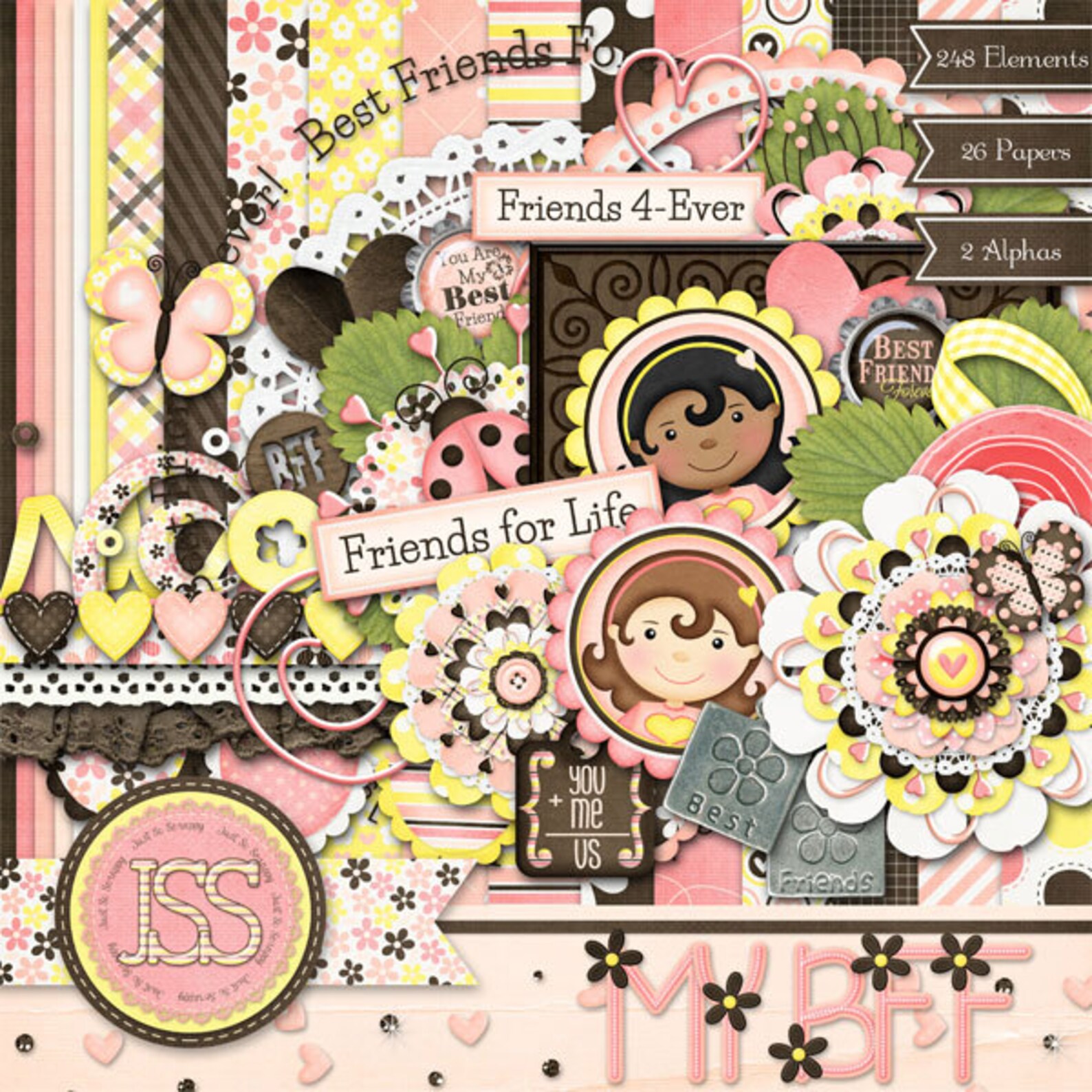 Digital Scrapbooking My BFF Girl Friends Digital - Etsy