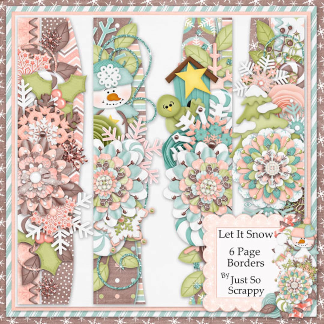 Let It Snow Digital Scrapbook Kit Page Borders - Digital Scrapbooking ...