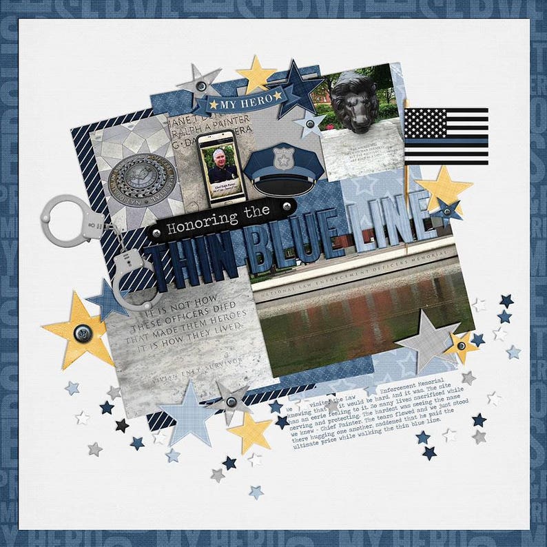 Heroes in Blue Police12x12 Digital Scrapbook Kit Bundle for | Etsy