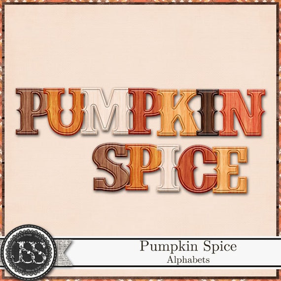 Pumpkin Spice Fall Autumn Alphabet Embellishments Digital | Etsy