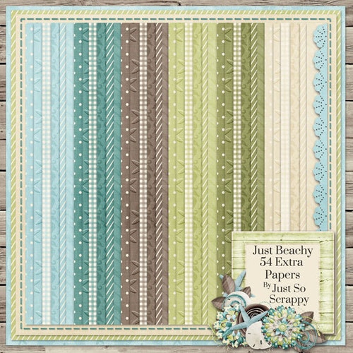 Just Beachy Digital Scrapbook Kit Extra Papers Pack Digital - Etsy