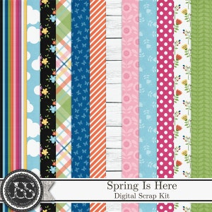 Spring is Here 12x12 Digital Scrapbook Kit - Etsy