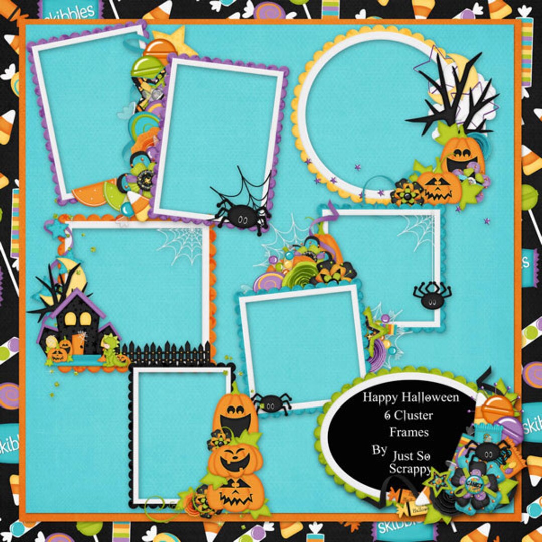 Digital Scrapbooking Happy Halloween Cluster Frames - Digital Scrapbook ...