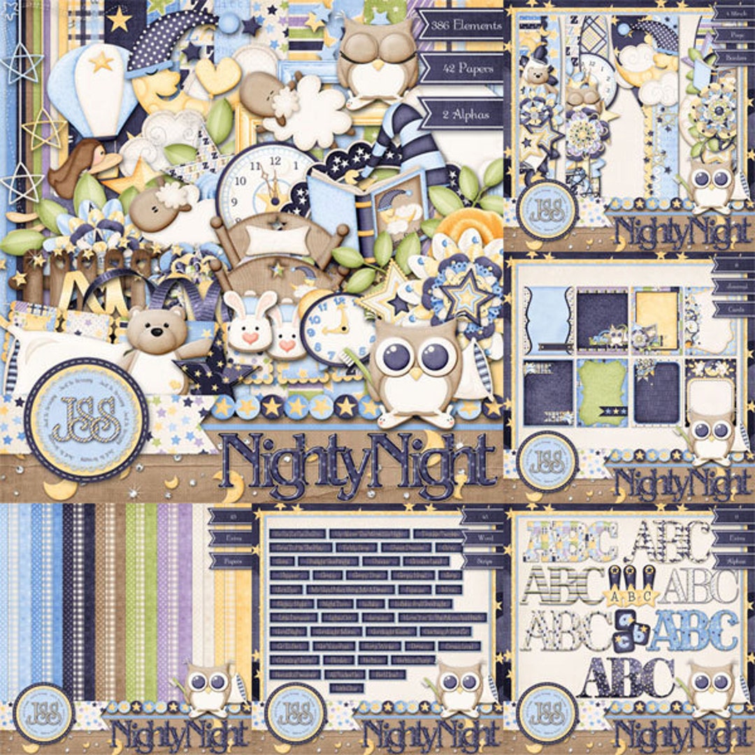 Nighty Night Digital Scrapbook Collection - Digital Scrapbooking - Etsy