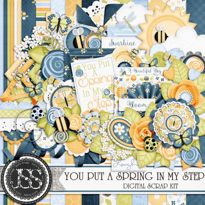 You Put A Spring in My Step Digital Scrapbook Kit - Etsy