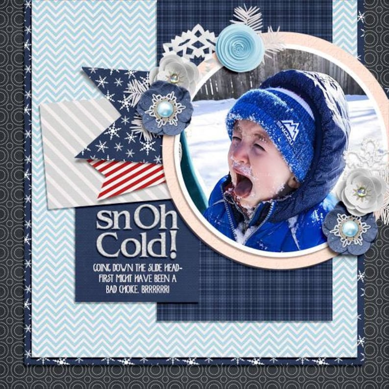 Bundle Up Digital Scrapbook KitWinterSnowman | Etsy