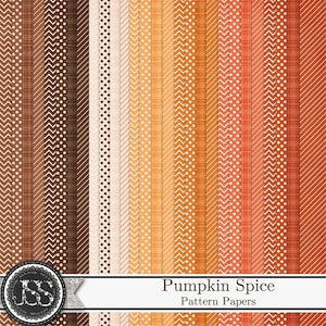 Pumpkin Spice Fall Autumn 12x12 Pattern Papers and - Etsy