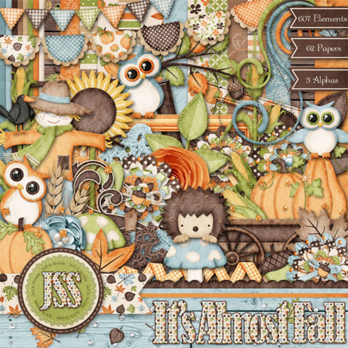 Digital Scrapbooking Kit It's Almost Fall Autumn Fall | Etsy