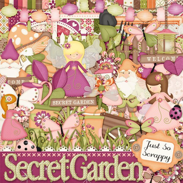 Secret Garden Digital Scrapbook Kit Big Bundle Collection | Etsy