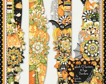 Digital Scrapbooking Halloween Jack O Lantern Digi Scrap Kit | Etsy