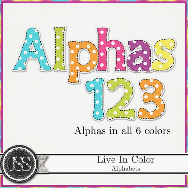 Live in Color Digital Alphabet Element Pack Kit - Etsy