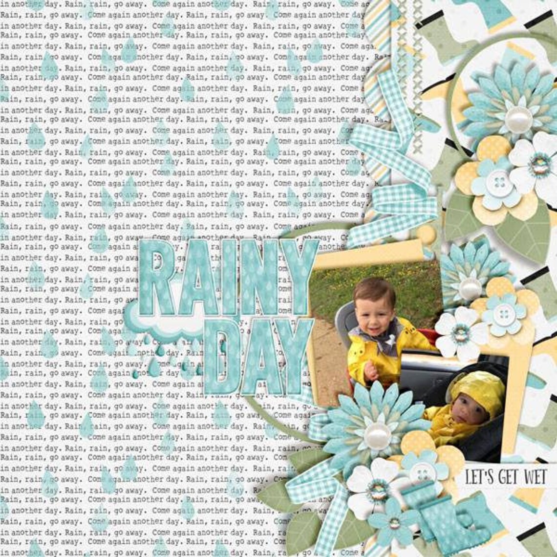 April Showers Spring Digital Scrapbook Kit Bundled | Etsy