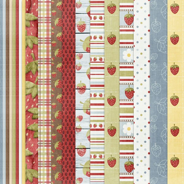 Sweet and Juicy Strawberry Digital Scrapbooking Kit - Etsy