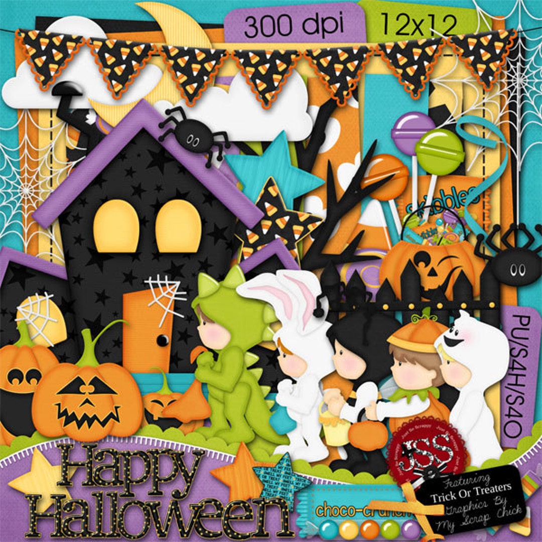 Digital Scrapbooking Happy Halloween Kit - Digital Scrapbook Kit - Etsy