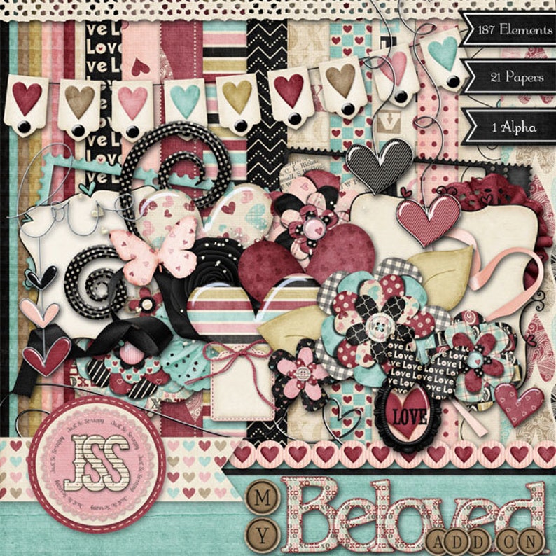 My Beloved Digital Scrapbook Kit Big Collection Bundle - Digital ...
