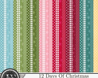 Silver Bells Christmas Winter 12x12 Pattern Papers Digital - Etsy