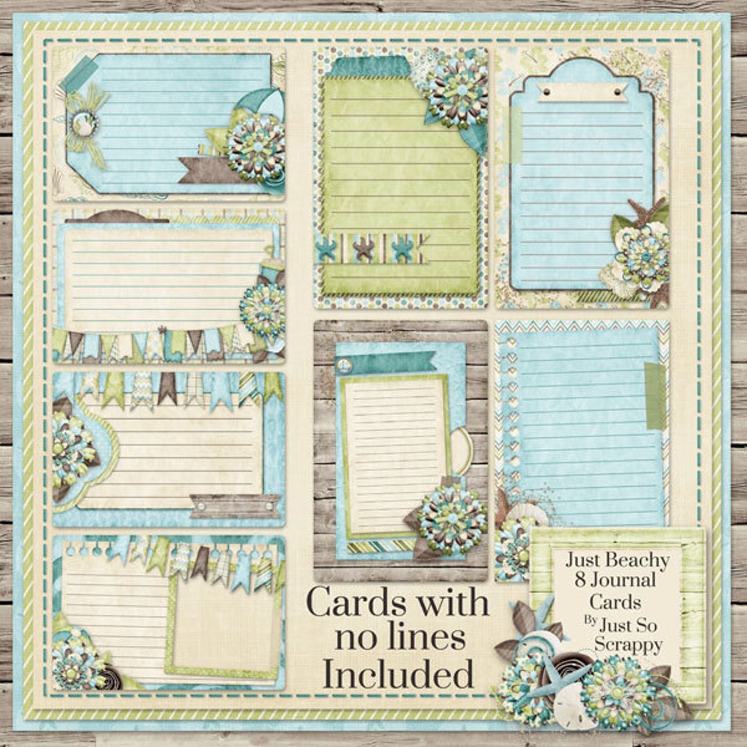 Project Life, Pocket Scrapbooking, Journal Cards - Just Beachy Beach ...