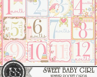 Sweet Baby Boy Number Journal Cards Digital Scrapbooking Kit | Etsy