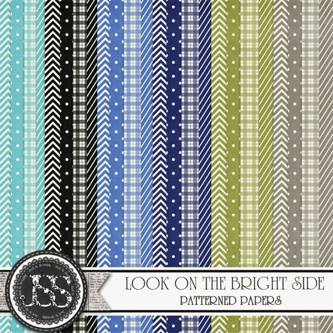 Look on the Bright Side 12x12 Pattern Papers Digital Scrapbook Kit - Etsy