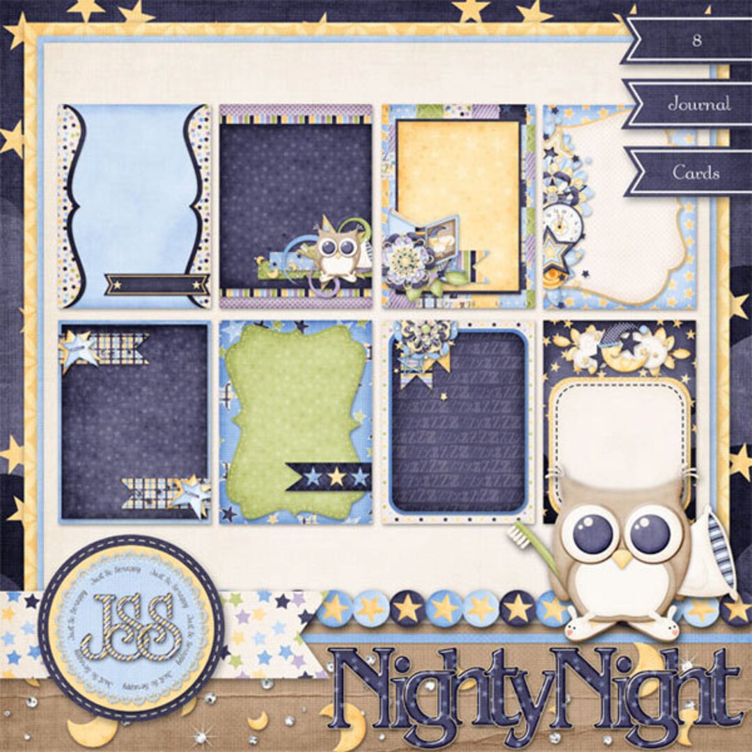 Project Life, Pocket Scrapbooking, Journal Cards - Nighty Night Digital ...