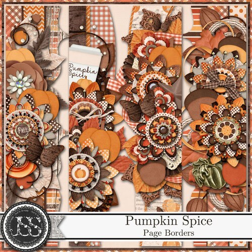 Pumpkin Spice Fall Autumn Digital Scrapbook Kit - Etsy
