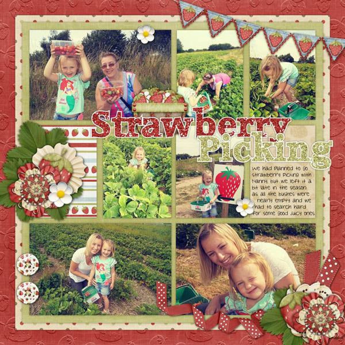 Sweet and Juicy Strawberry Digital Scrapbooking Kit Collection Bundle ...